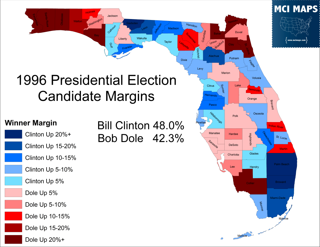 The Disappearing Swing Counties of Florida - MCI Maps | Election Data ...