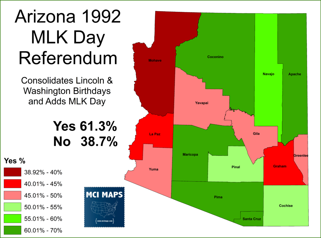 The Timeline of Passage of Martin Luther King Jr Day - MCI Maps ...