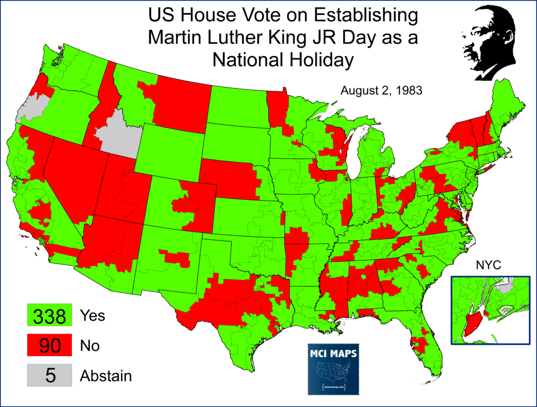The Timeline of Passage of Martin Luther King Jr Day - MCI Maps ...