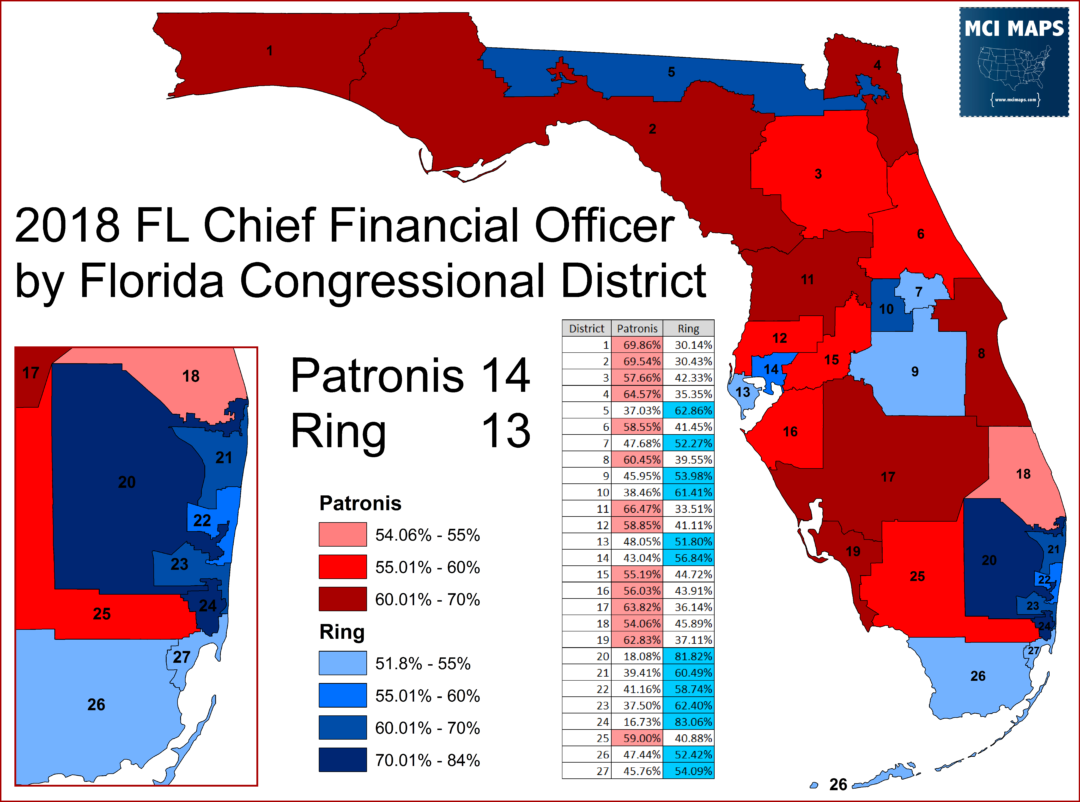 How Florida’s Congressional Districts Voted in 2018 - MCI Maps ...