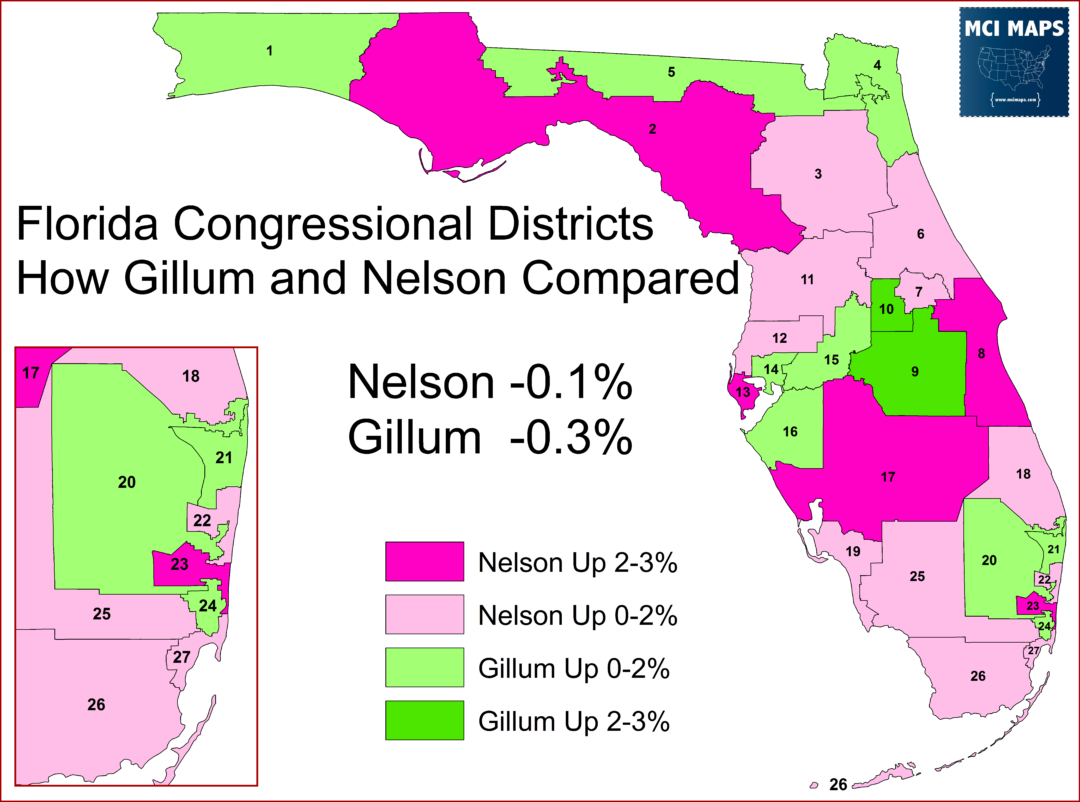 How Florida’s Congressional Districts Voted in 2018 - MCI Maps ...