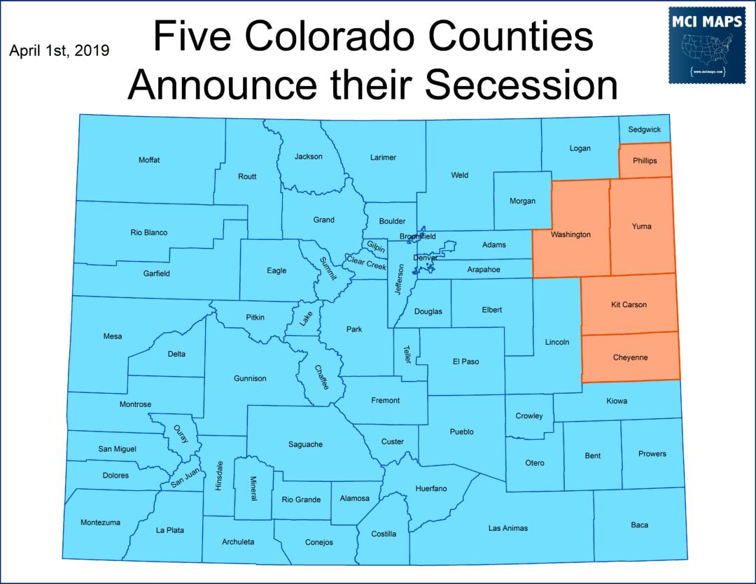 Five Rural Counties are Seceding from Colorado - MCI Maps | Election ...