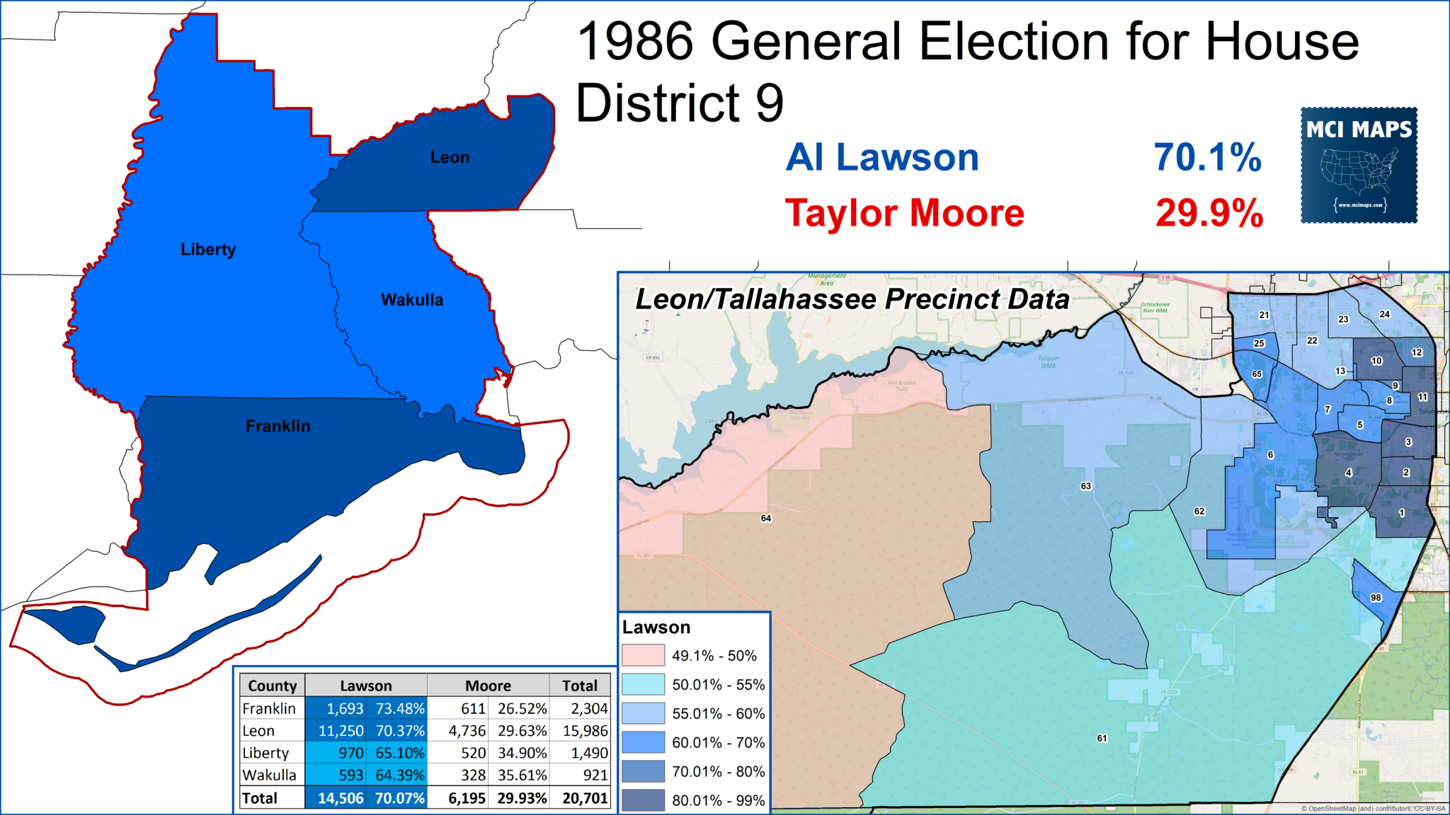 The Electoral History of Al Lawson - MCI Maps | Election Data Analyst ...