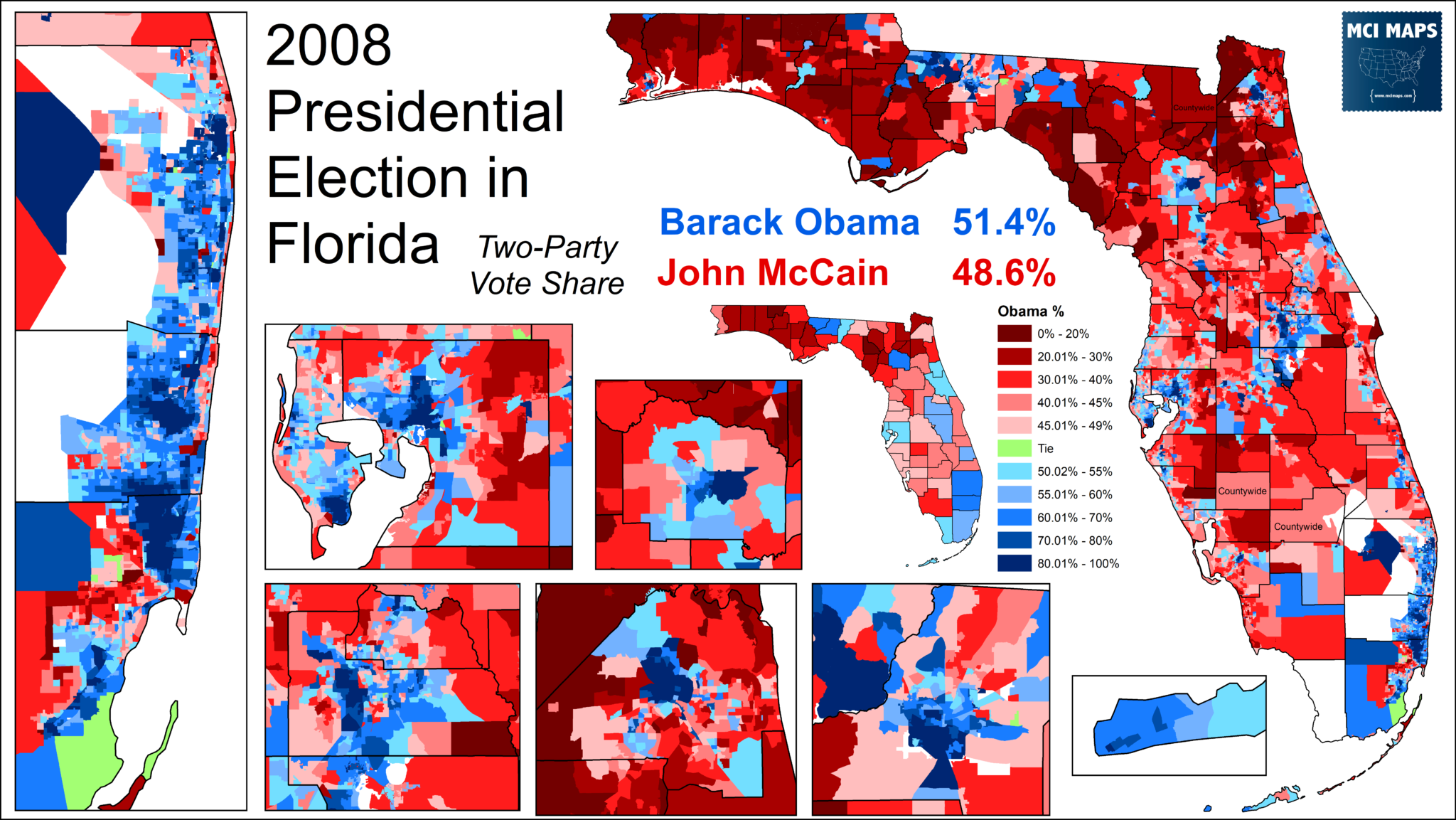How Florida Went Red in 2020 and Fell off the Electoral Map - MCI Maps ...