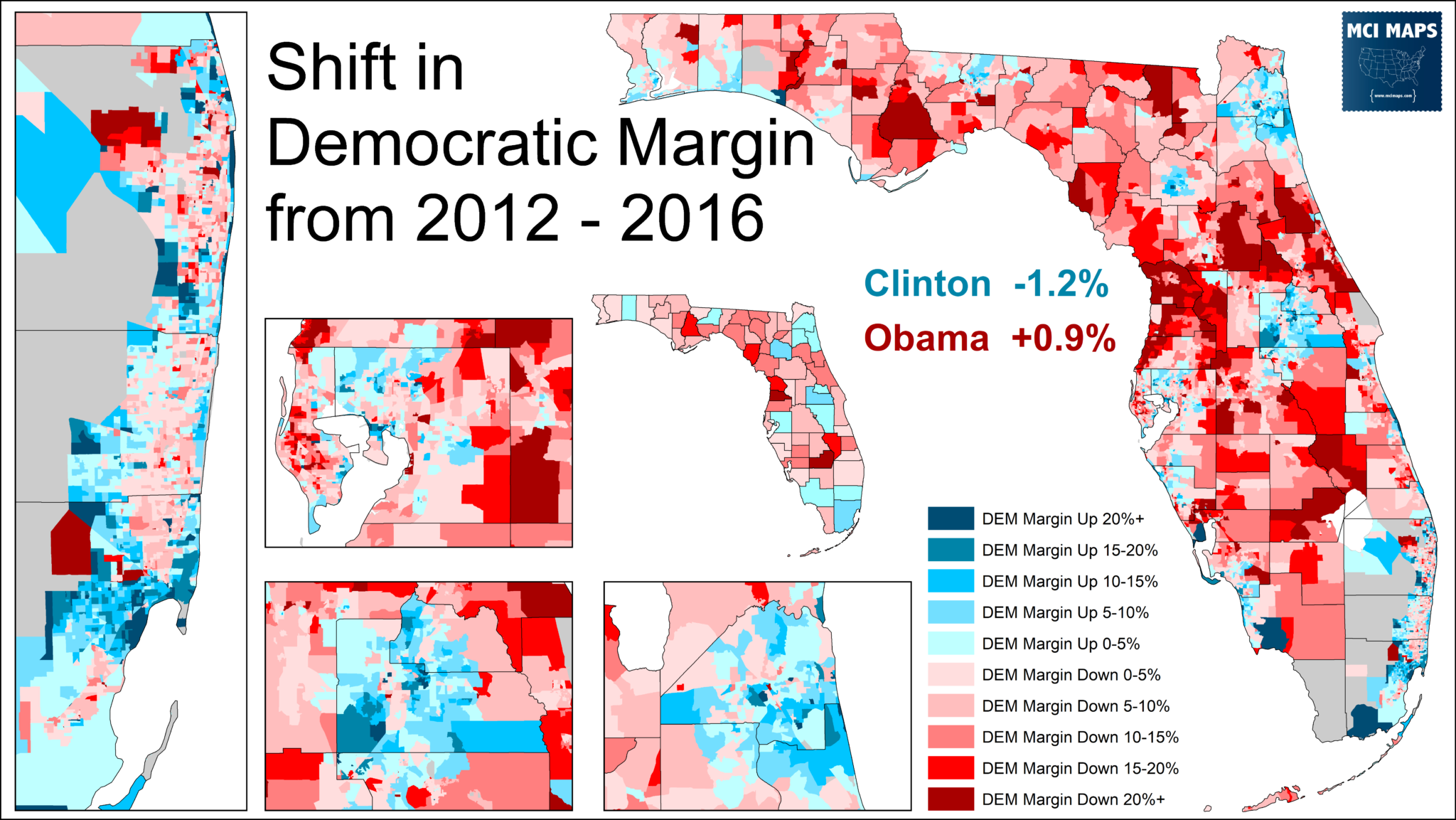How Florida Went Red in 2020 and Fell off the Electoral Map - MCI Maps ...